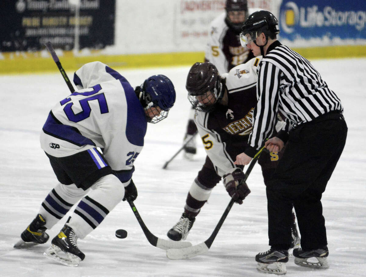 Sheehan defeats North Branford in CIAC high school boys hockey.