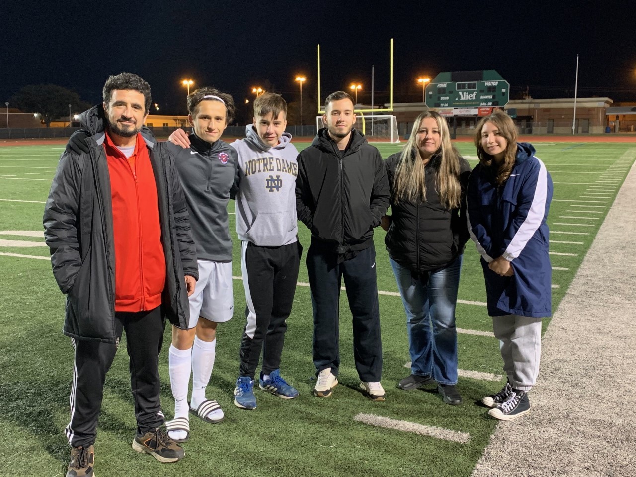 Leal family enjoys rare soccer match on opposing sidelines