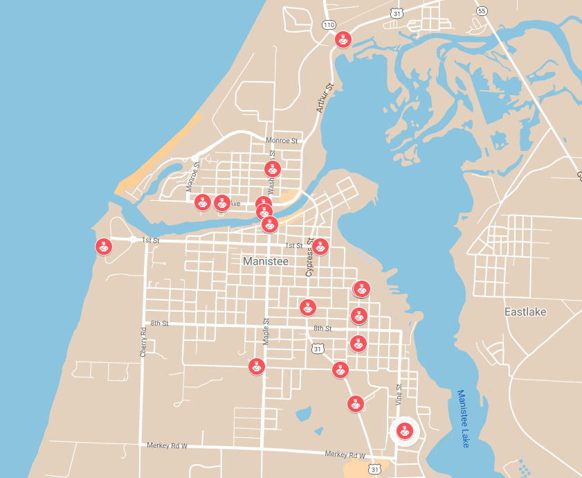 Mapped: 5 assault, battery incidents per latest Manistee blotter