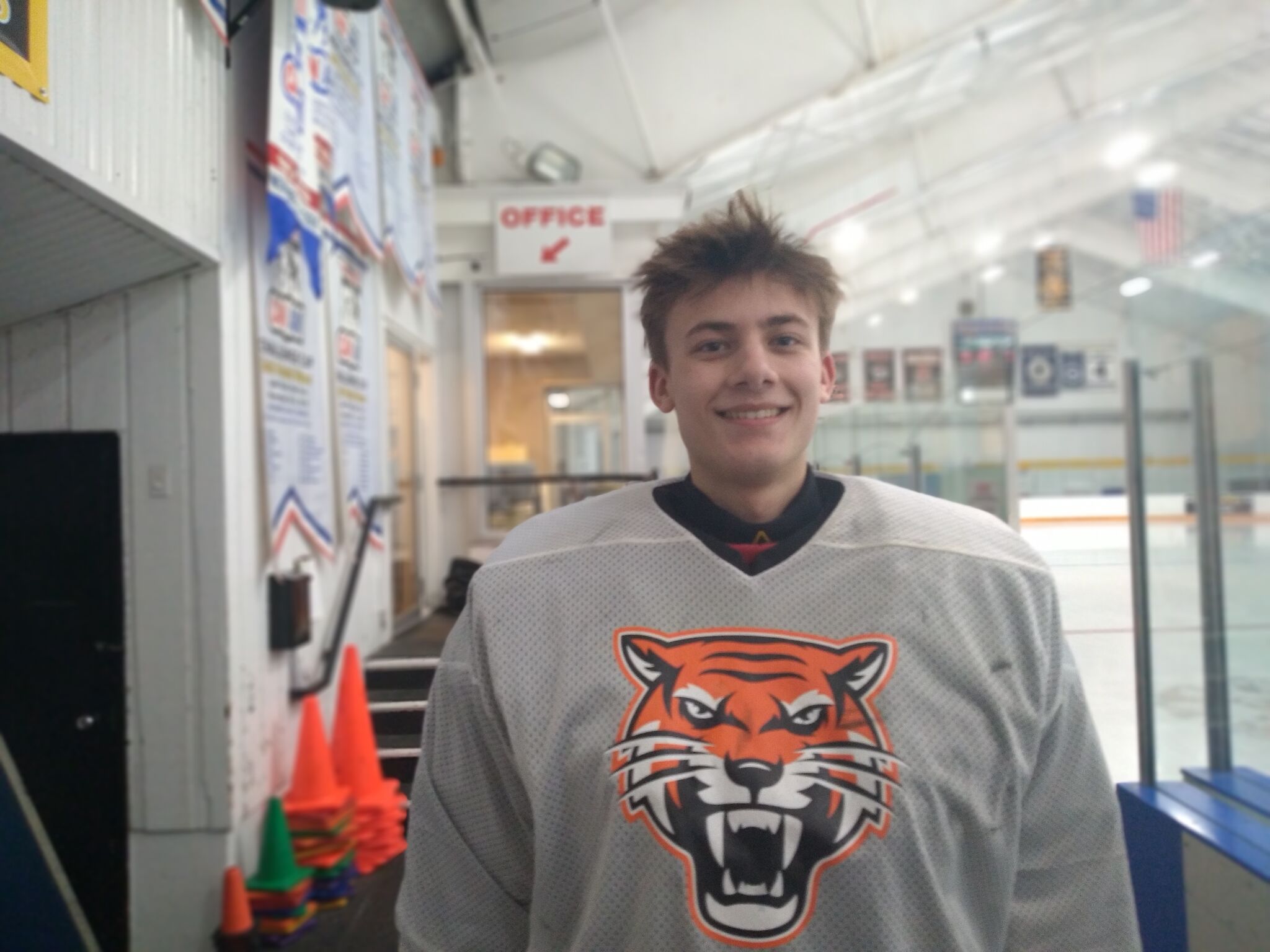 Henry Ertl, 2022 hockey playoff hero, Ridgefield's only goalie now.
