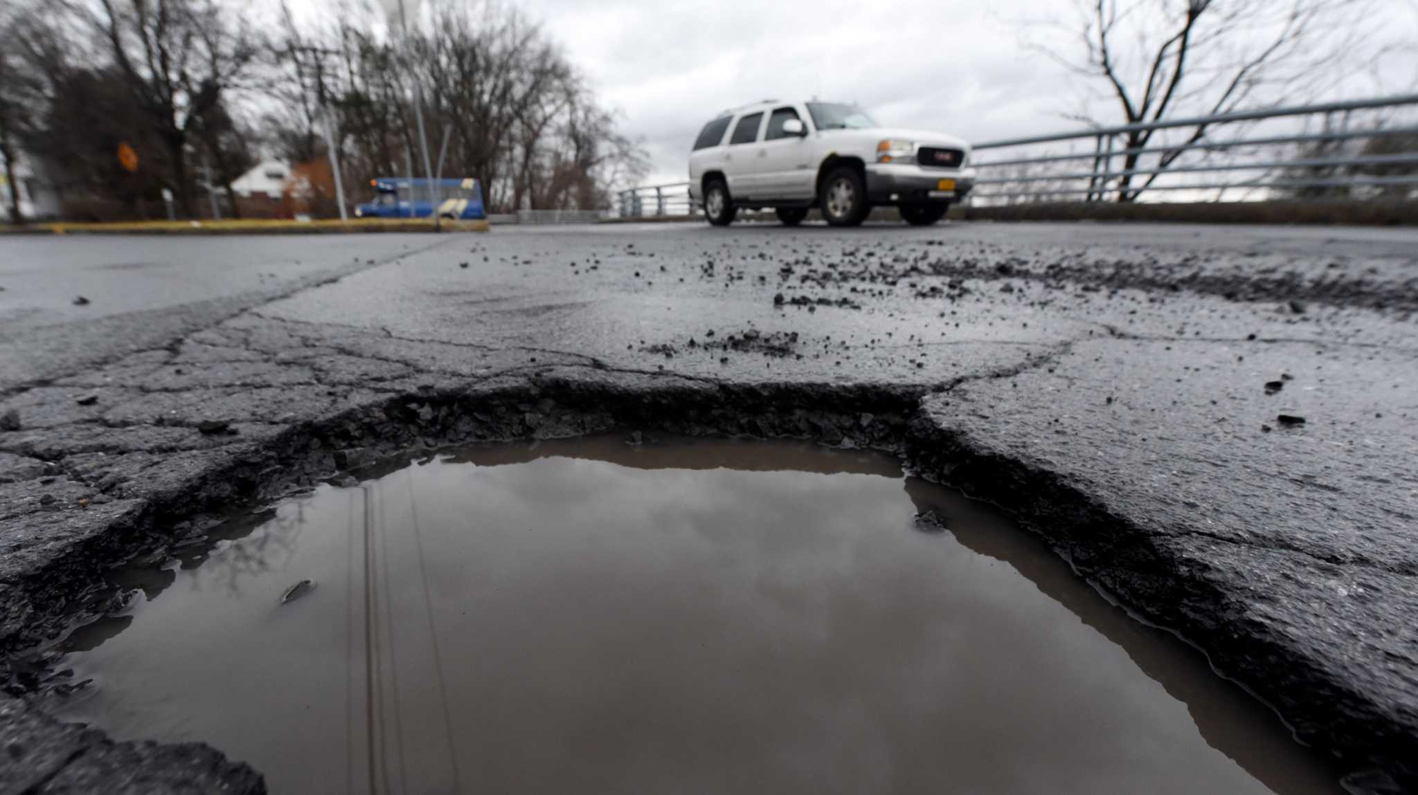 Fluctuating temps, inclement weather exacerbate Albany's pothole problem