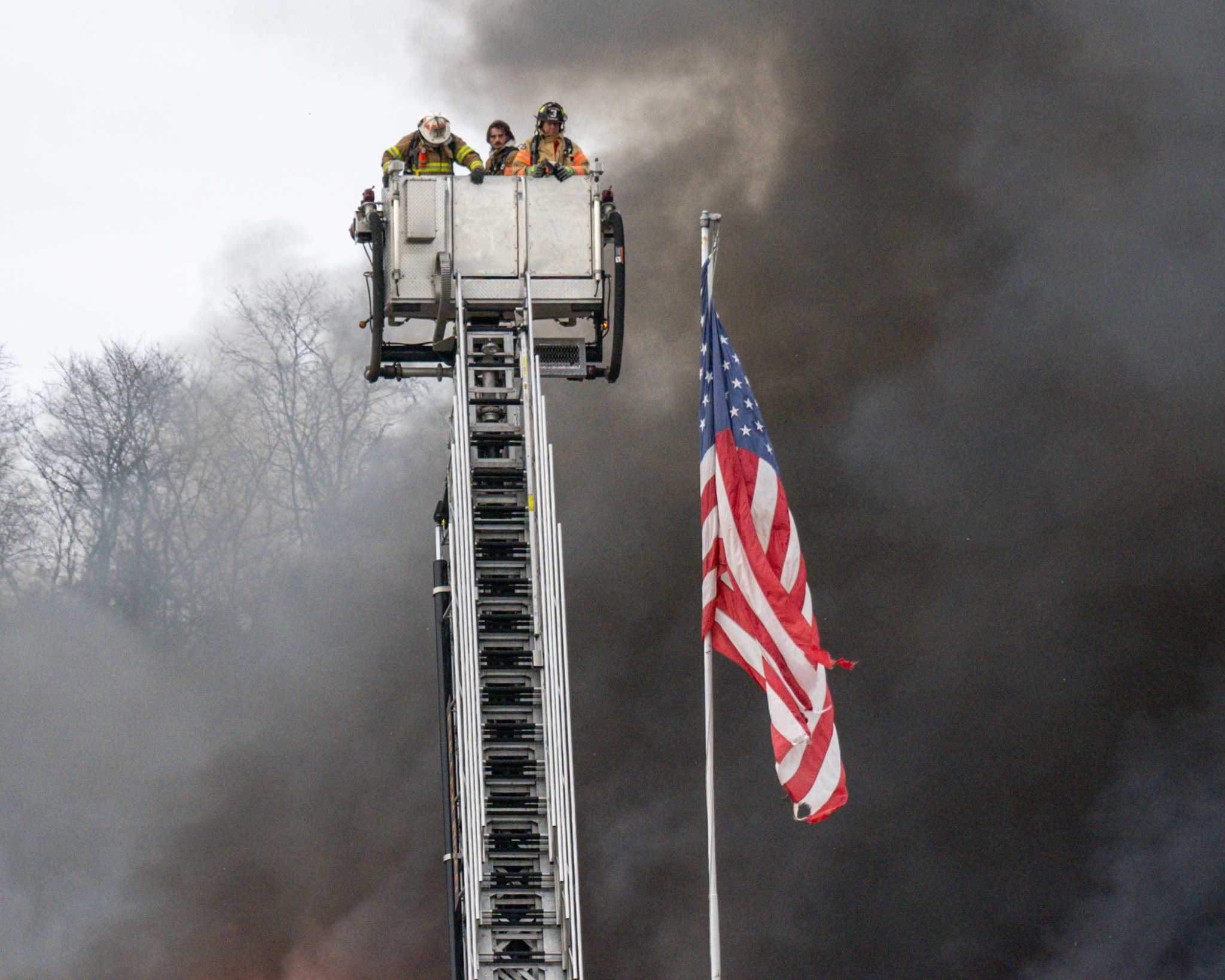 Massive fire consuming warehouse at BBL Construction in Colonie