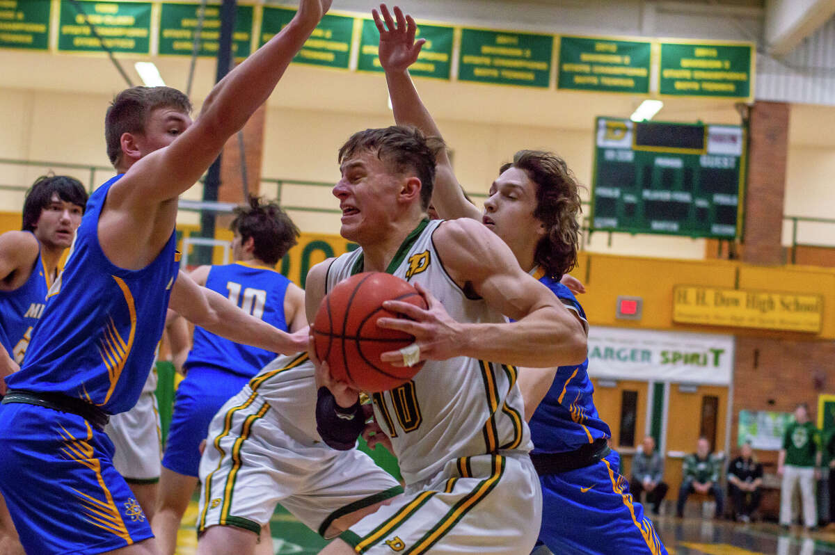 PHOTOS: Dow clashes with Midland in boys basketball