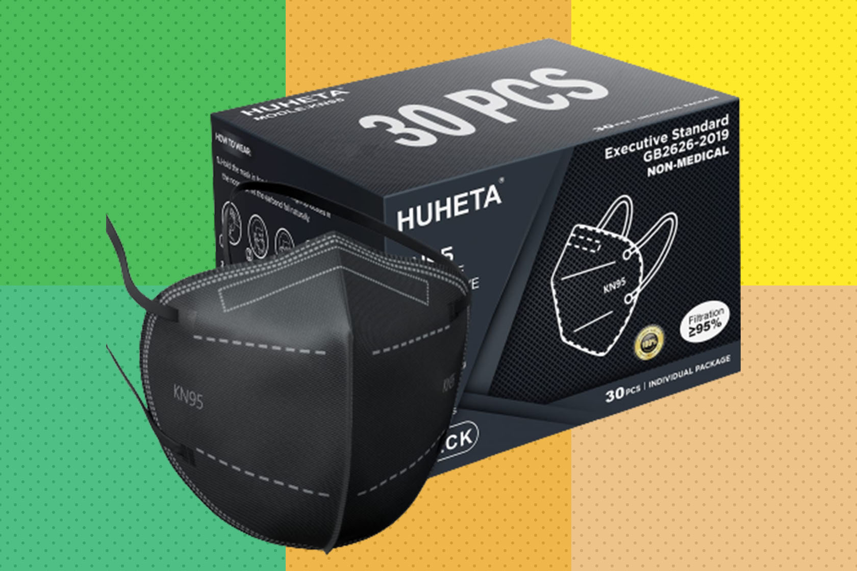 Get 30 black KN95 masks for less than 40 cents each on Amazon today