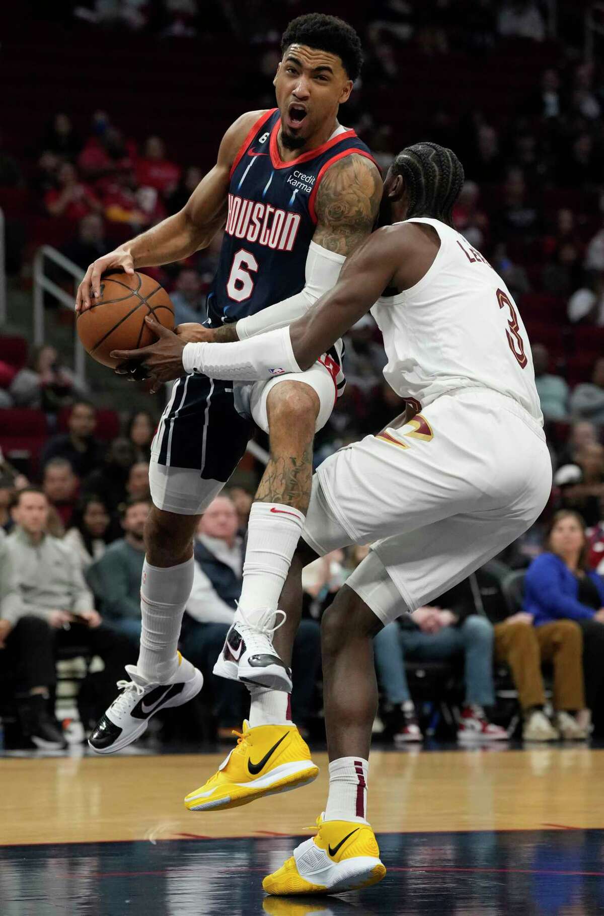 Josh Christopher fills in for a Rockets team short of point guards