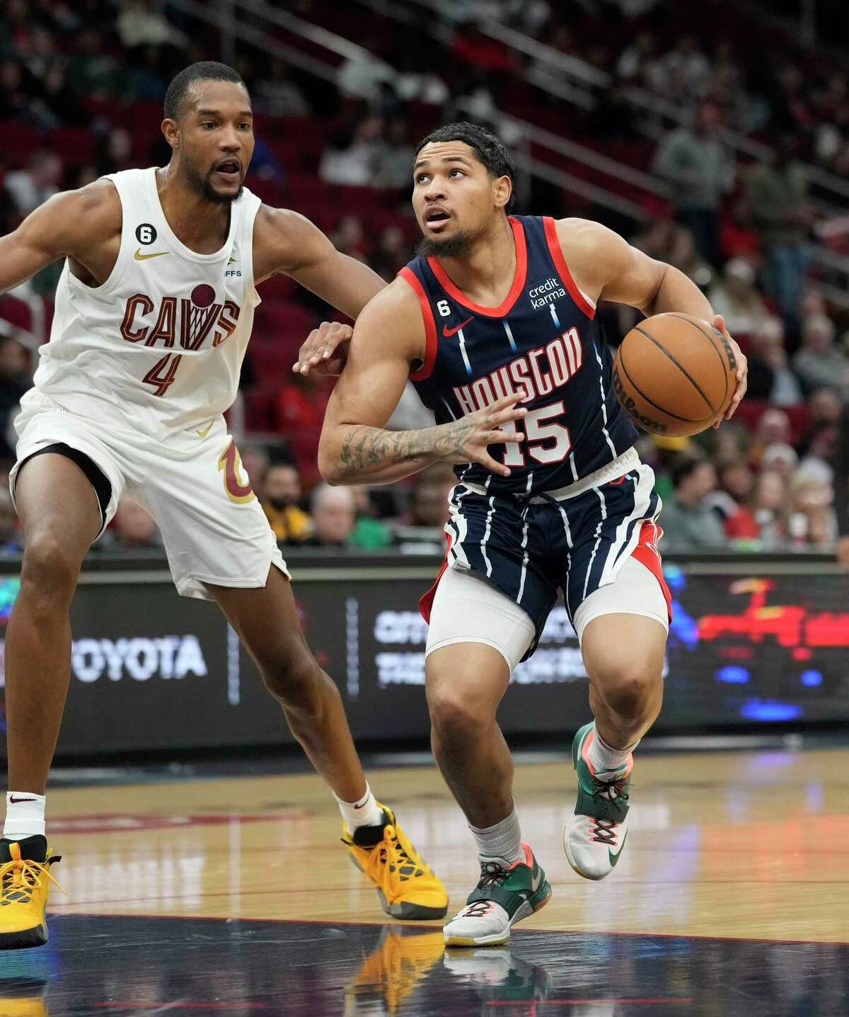 Josh Christopher fills in for a Rockets team short of point guards