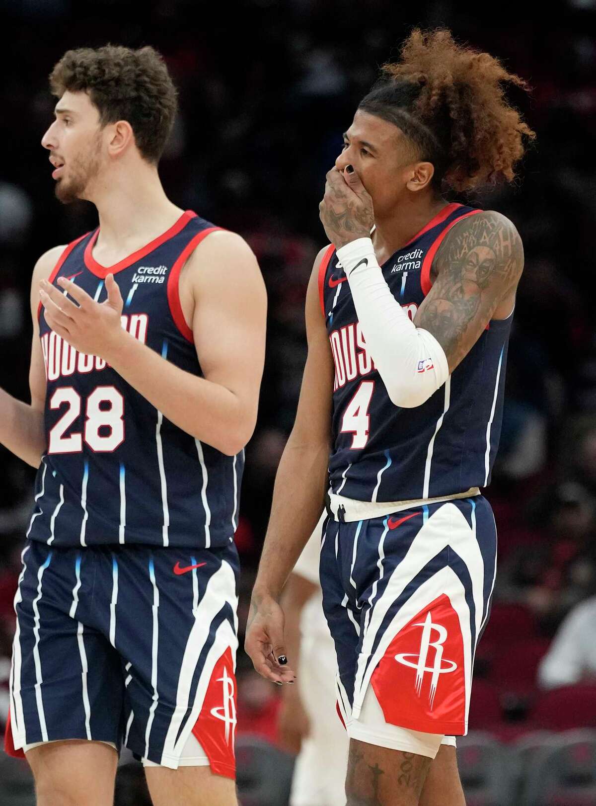 Josh Christopher fills in for a Rockets team short of point guards