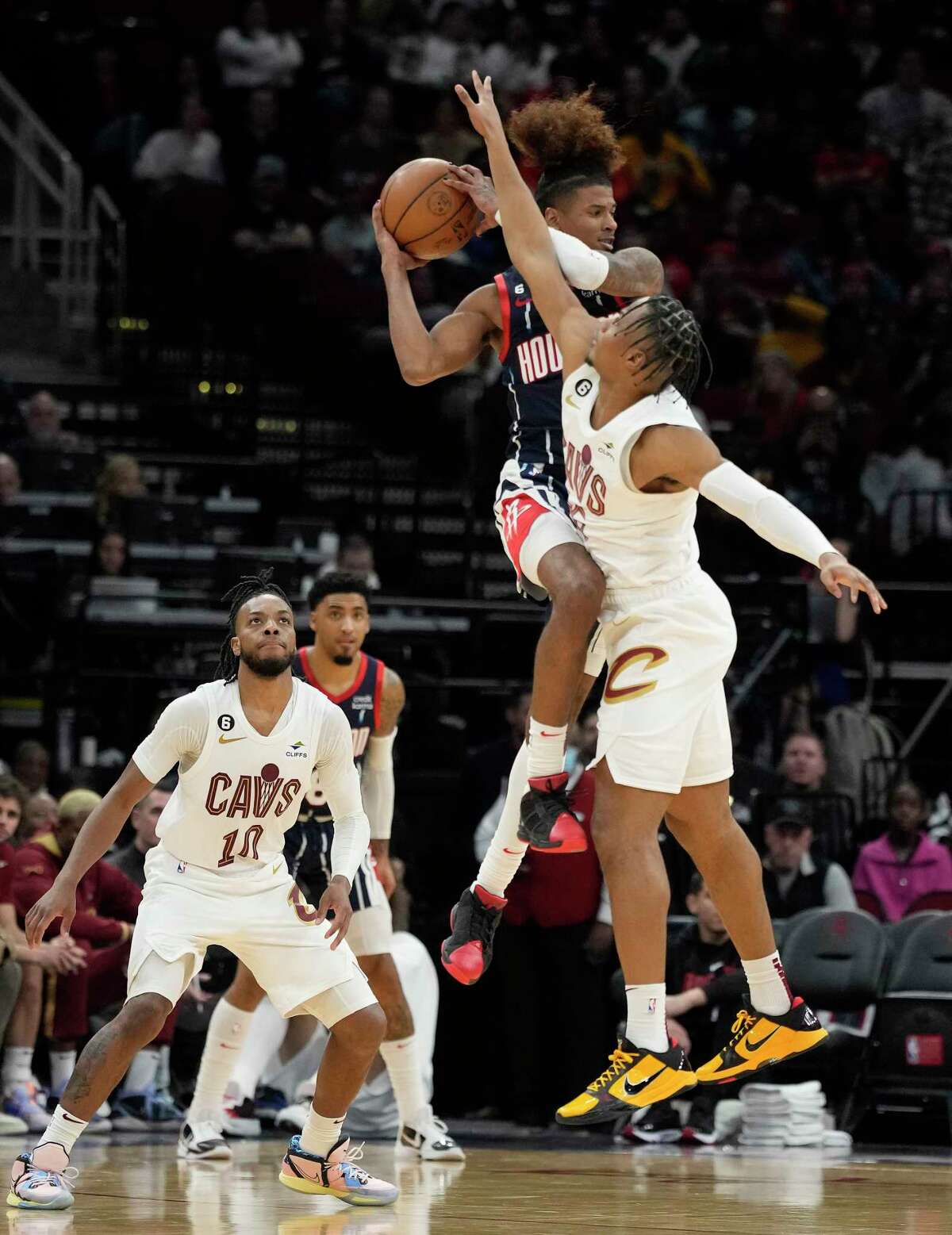 Josh Christopher fills in for a Rockets team short of point guards