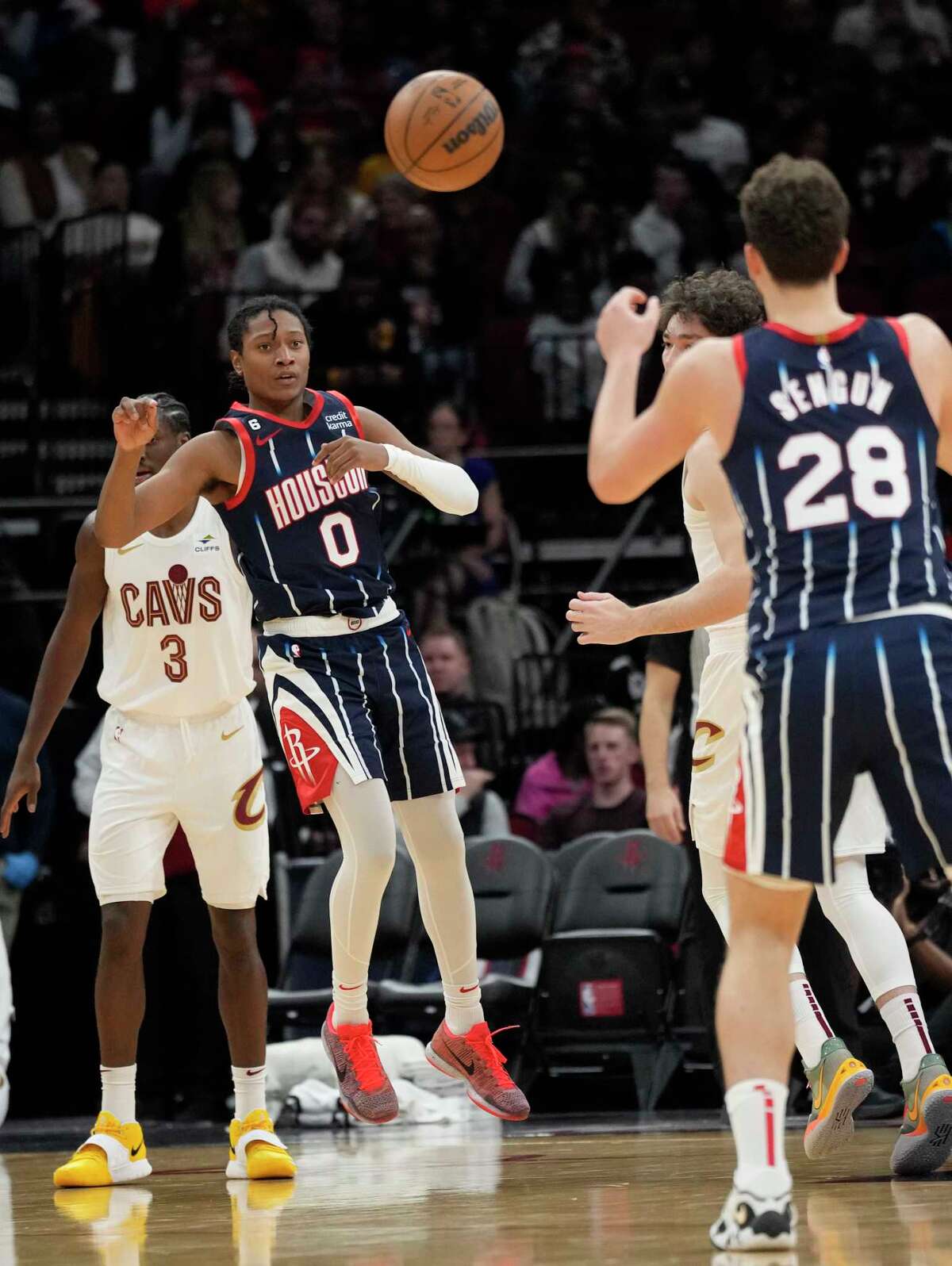 Josh Christopher fills in for a Rockets team short of point guards