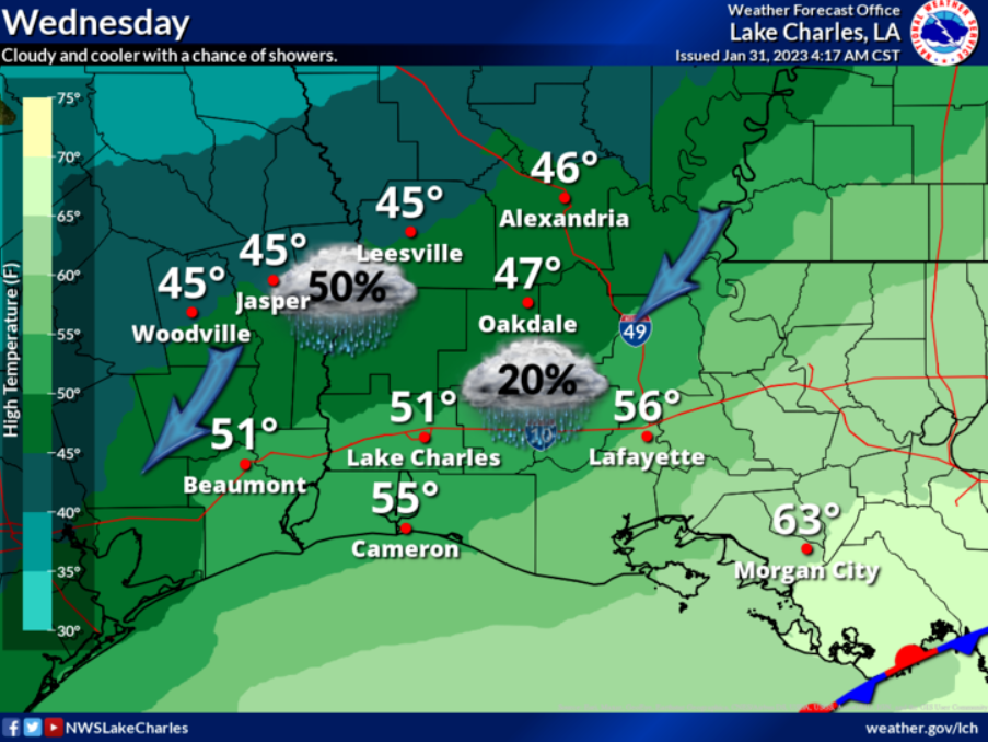 Late week showers expected to bring warmer weather for Southeast Texas