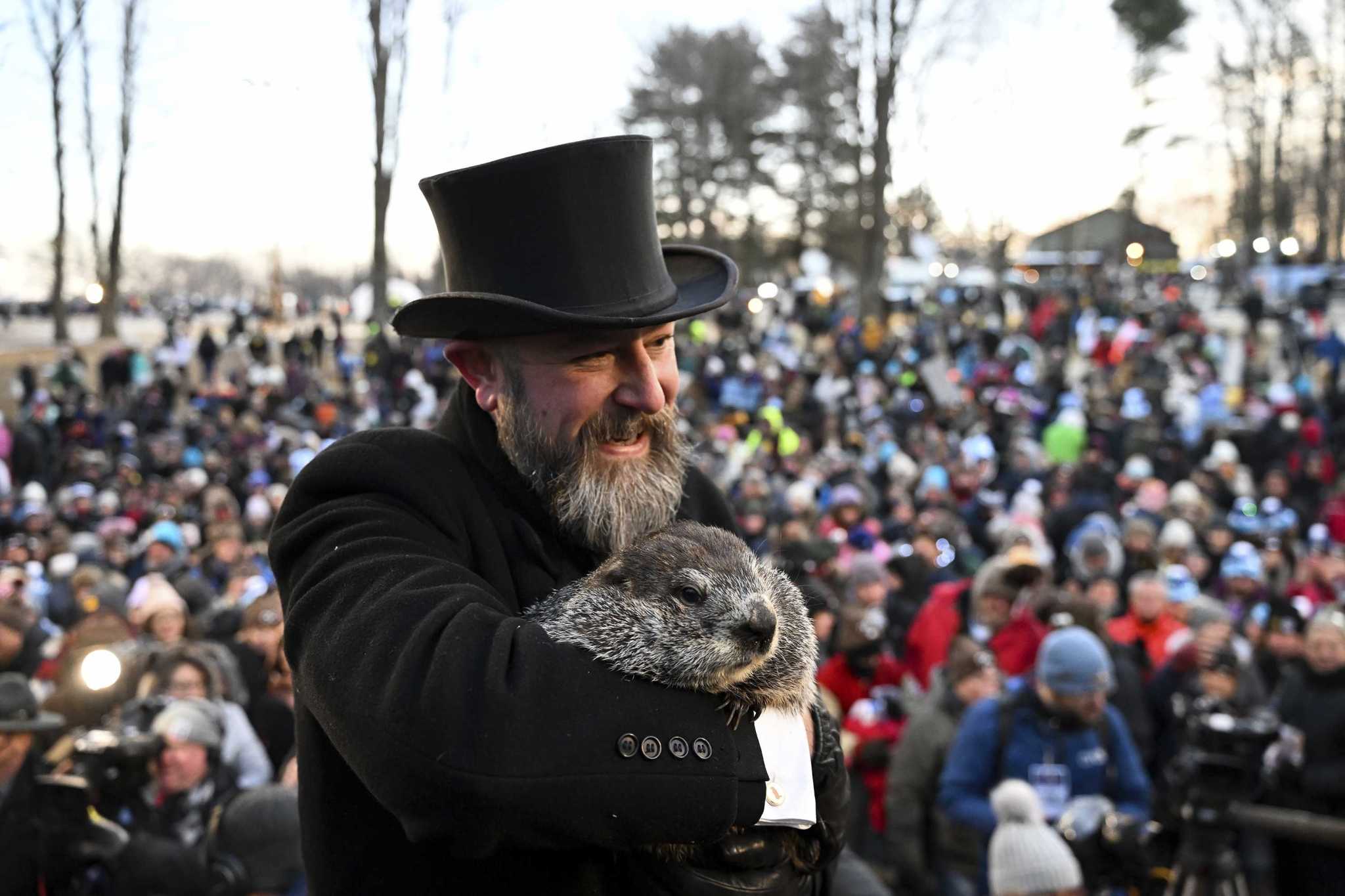 Groundhog Day: Punxsutawney Phil sees shadow, predicts six more weeks ...