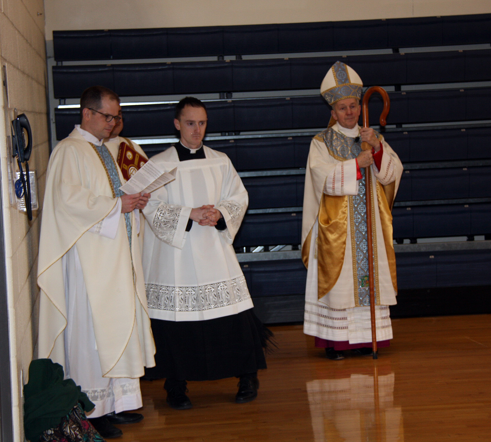 Bishop Thomas Paprocki visit Father McGivney High School