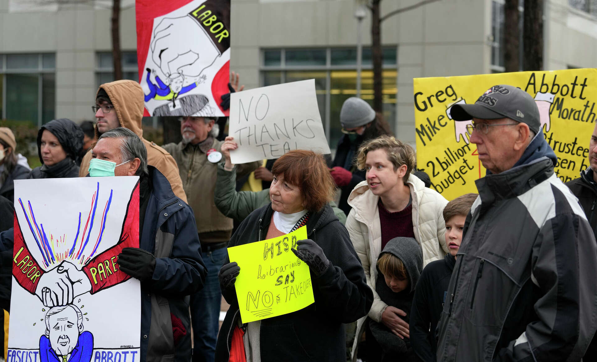 HISD state takeover threat: Dozens turn out to protest Thursday