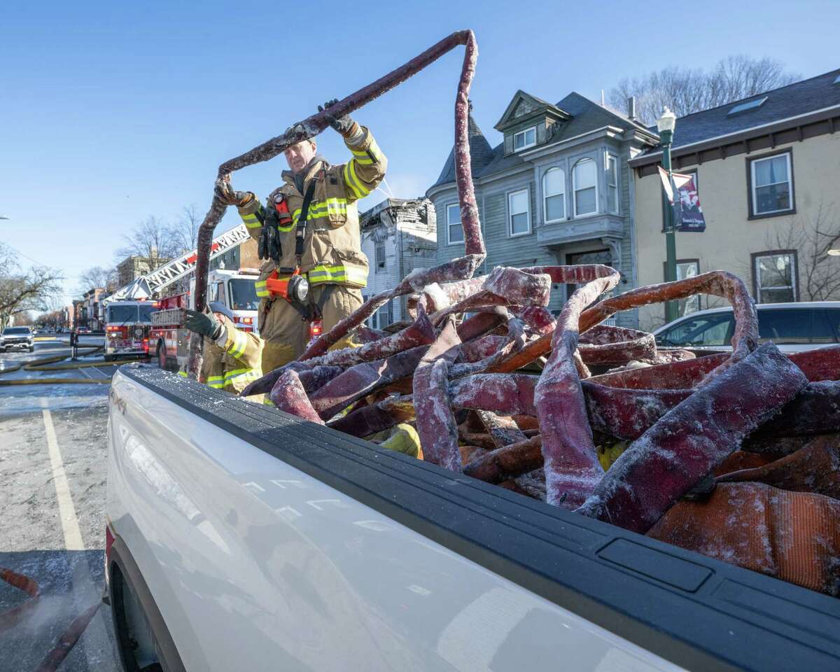 Troy firefighters battle bitter cold and Second Avenue blaze