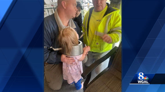 2-year-old girl gets head stuck in cake pan