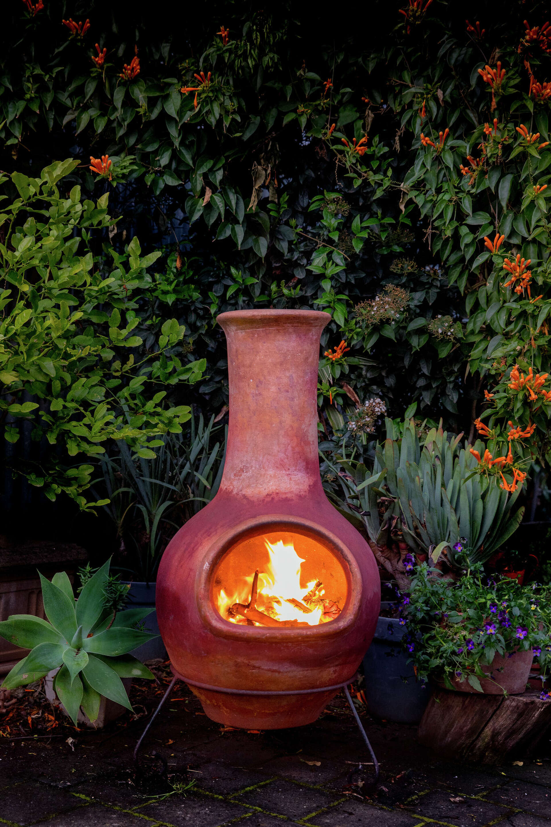 Chimineas are for keeping warm and cooking