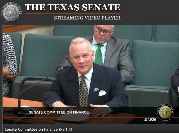 Lamar State College Orange President Tom Johnson testifies at capitol