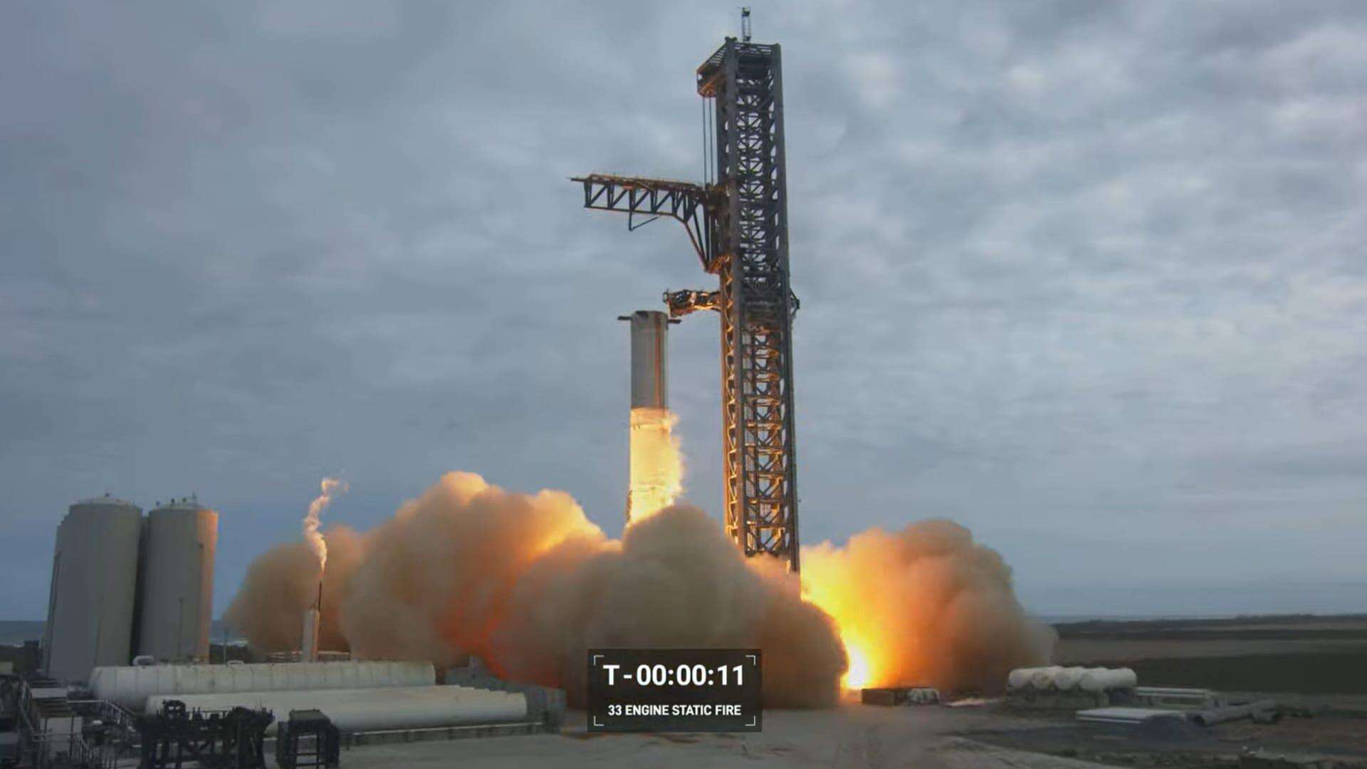 SpaceX test fires booster engines on South Texas launch pad