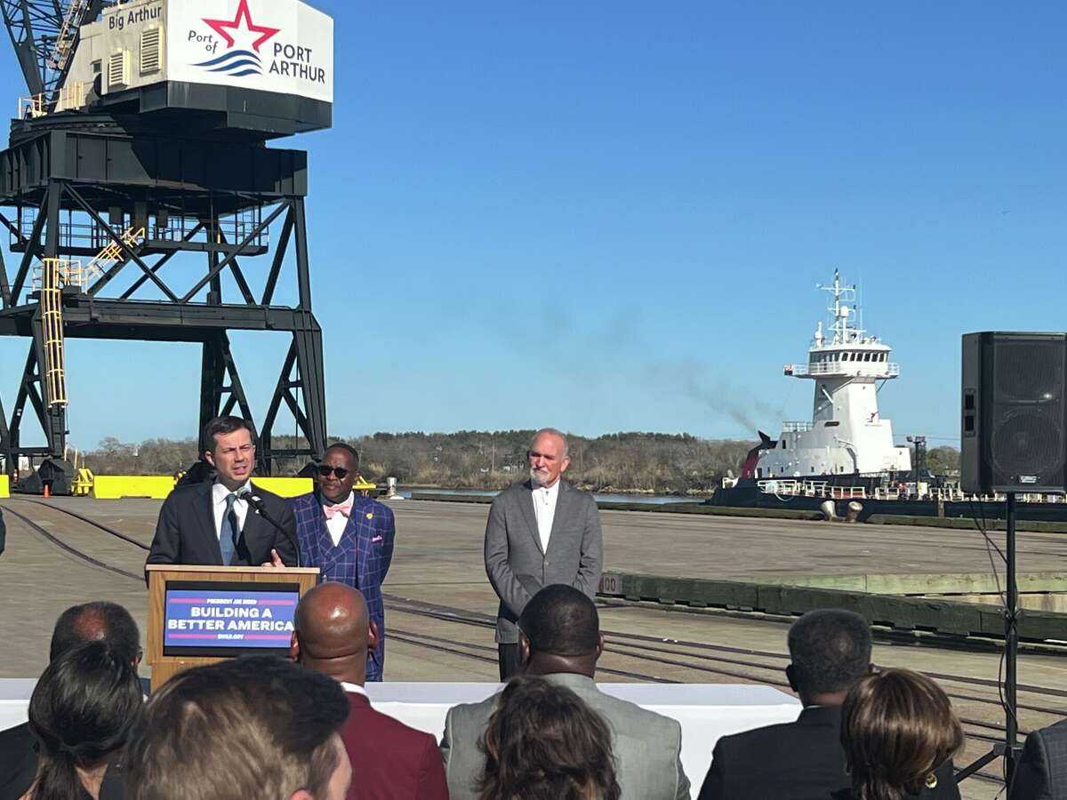 Secretary of Transportation Pete Buttigieg visits Port of Port Arthur