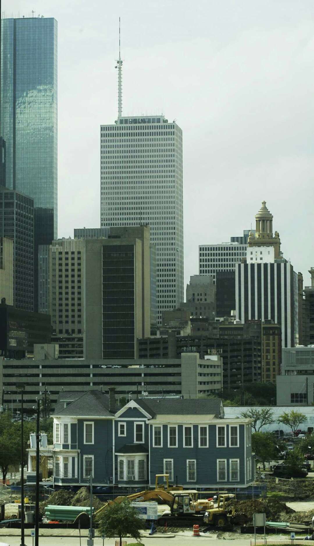 Why is the big blue Cohn house sitting in a Houston parking lot?