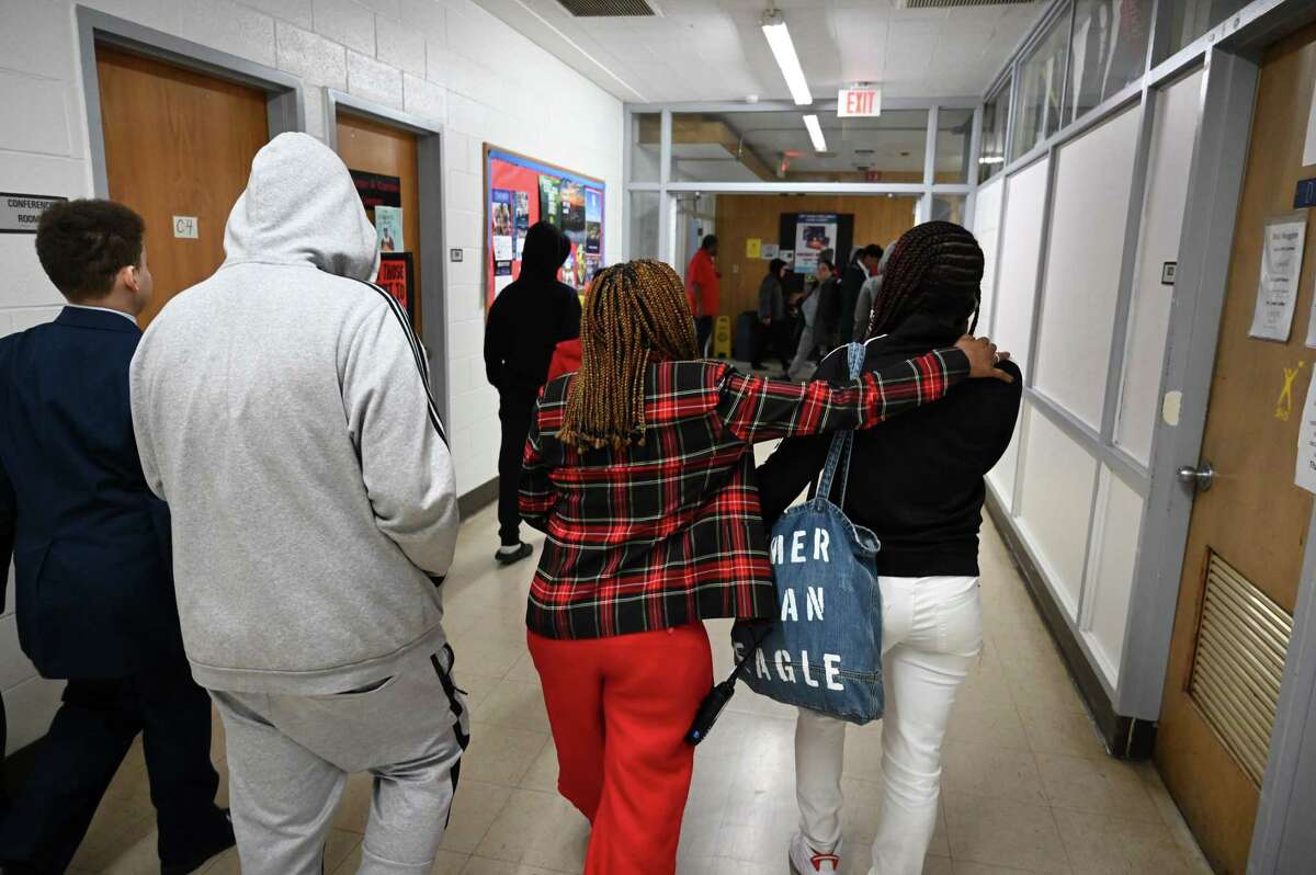 With 'red shirts' and police, improvement seen in Schenectady schools