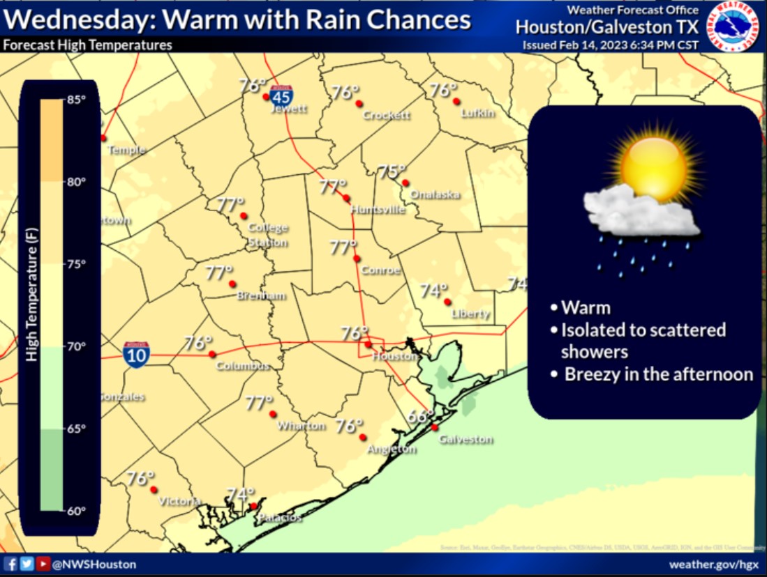 Weather: Houston to see warm temperatures, fog, rain Wednesday