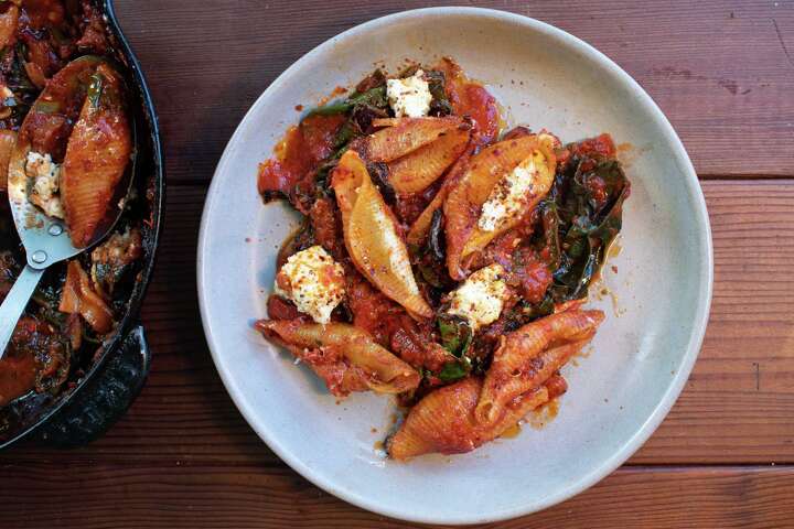 Recipe: Baked Pasta Shells with Tomato, Ricotta and Chard