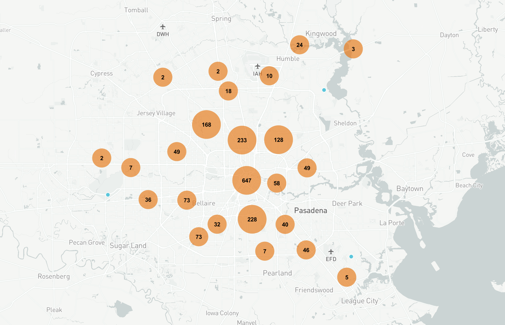 Houston 'nuisance properties': Map shows areas where trash piles up