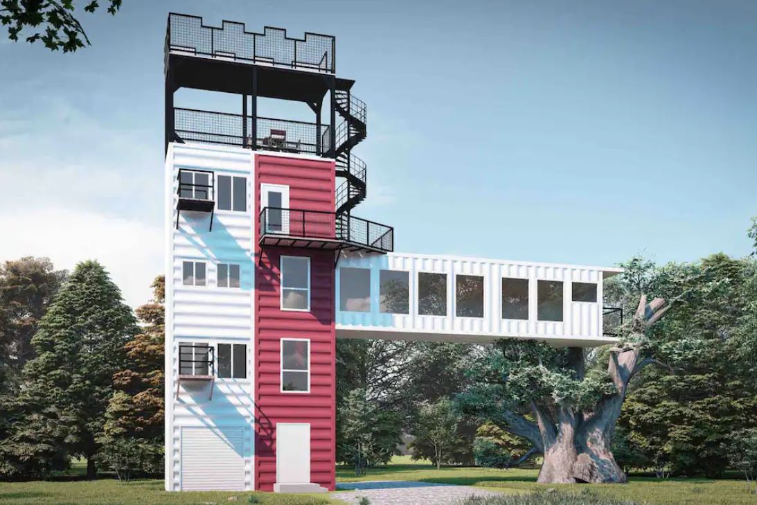 Texas man builds 6-story luxury treehouse to rent out on Airbnb