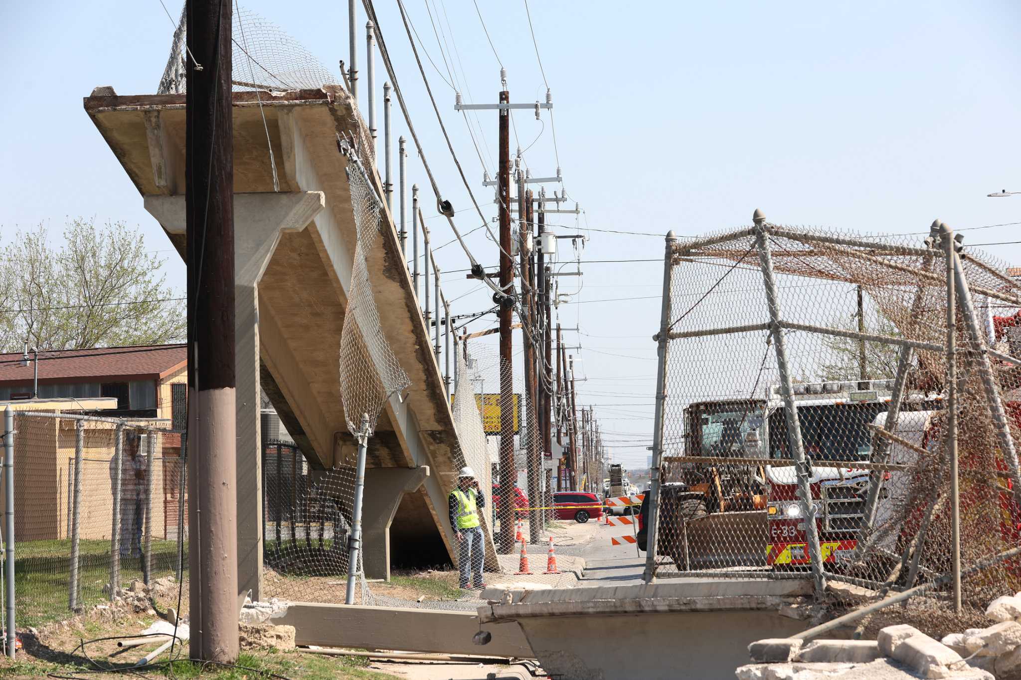Pedestrian bridge collapses in San Antonio, prompting road closure