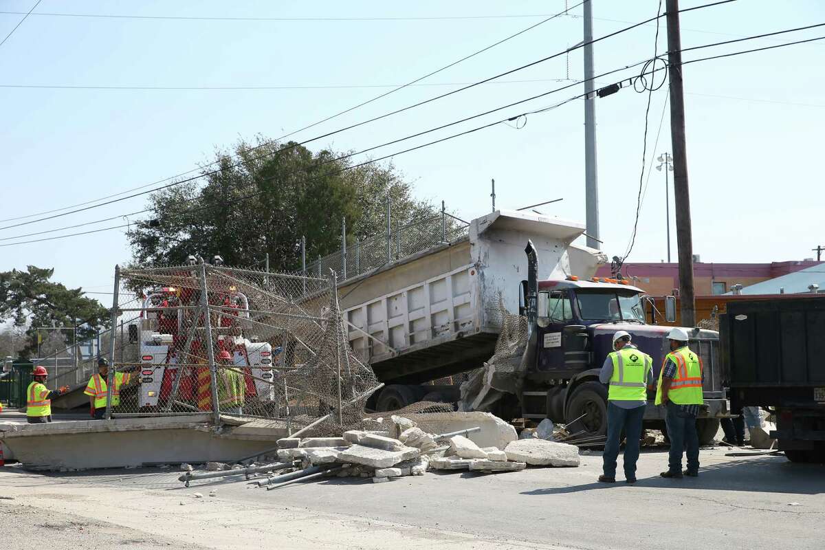 Pedestrian bridge collapses in San Antonio, prompting road closure