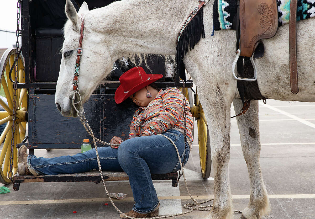Houston rodeo trail ride: Riders reach downtown Houston rodeo parade