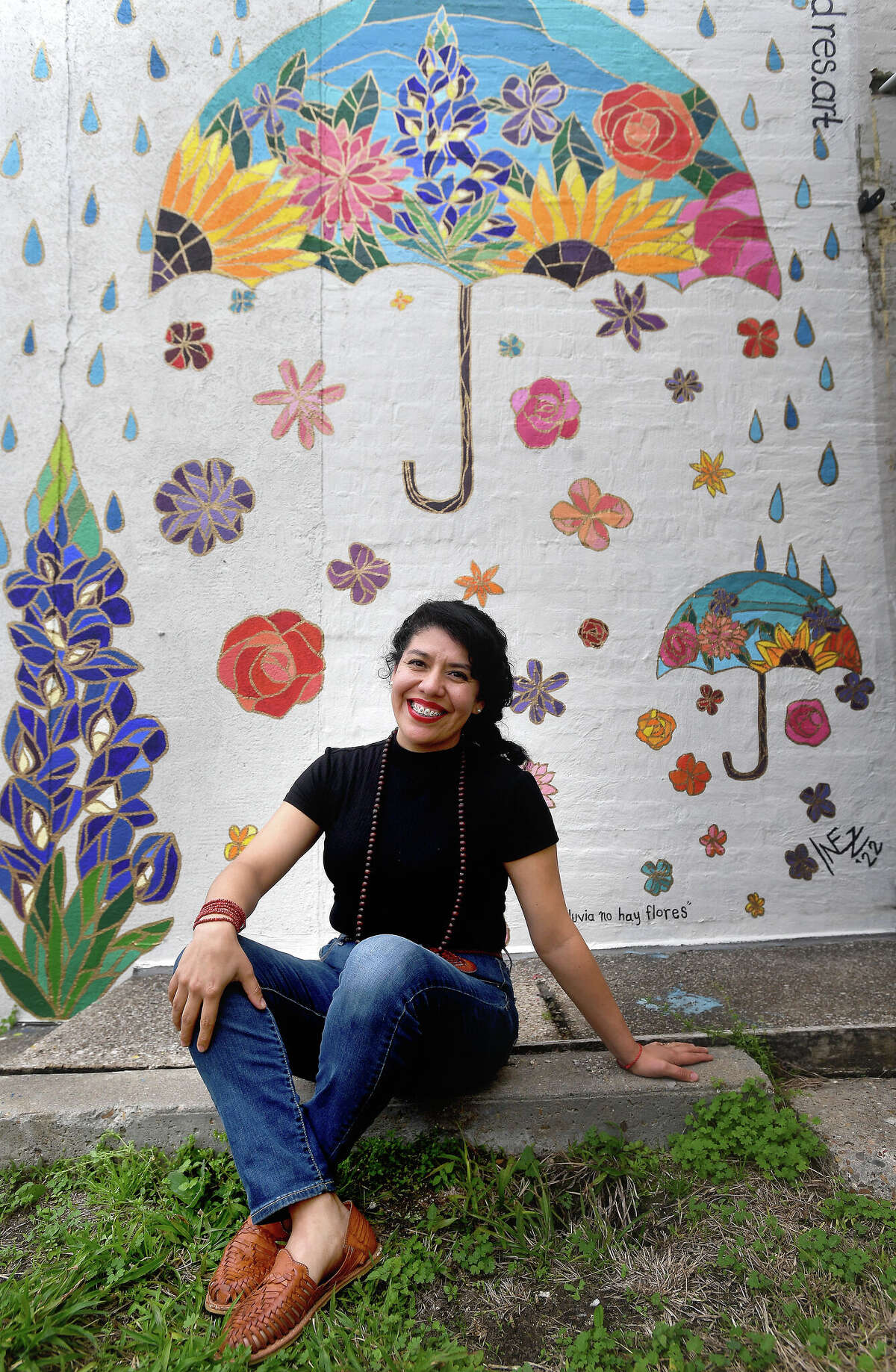 Painter Ines Alvidres says wherever she can make art is home