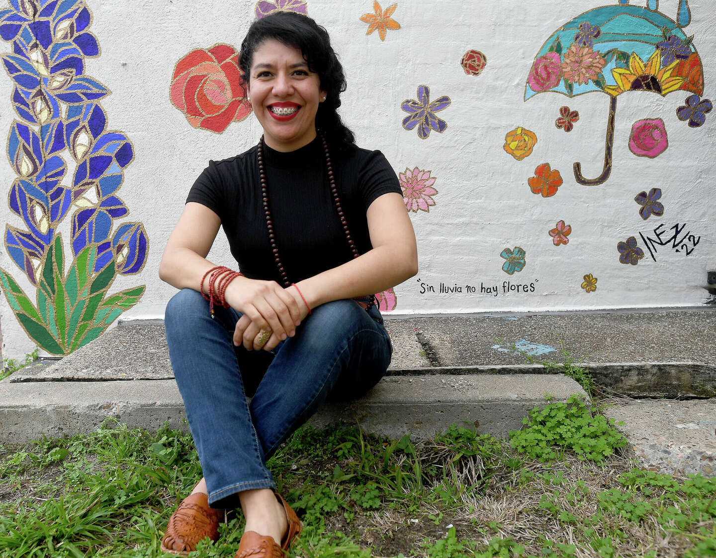 Painter Ines Alvidres says wherever she can make art is home