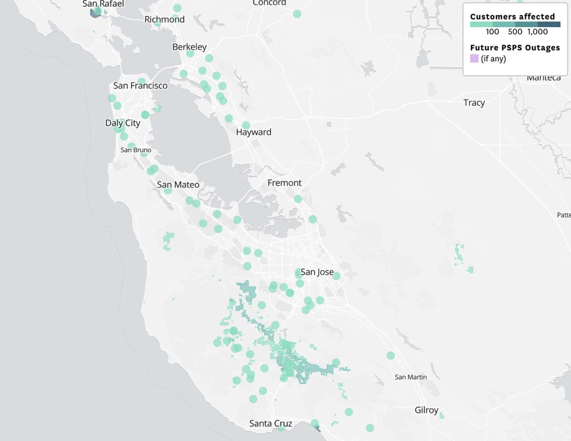 Bay Area PG&E outages from storm leave more than 8,000 without power