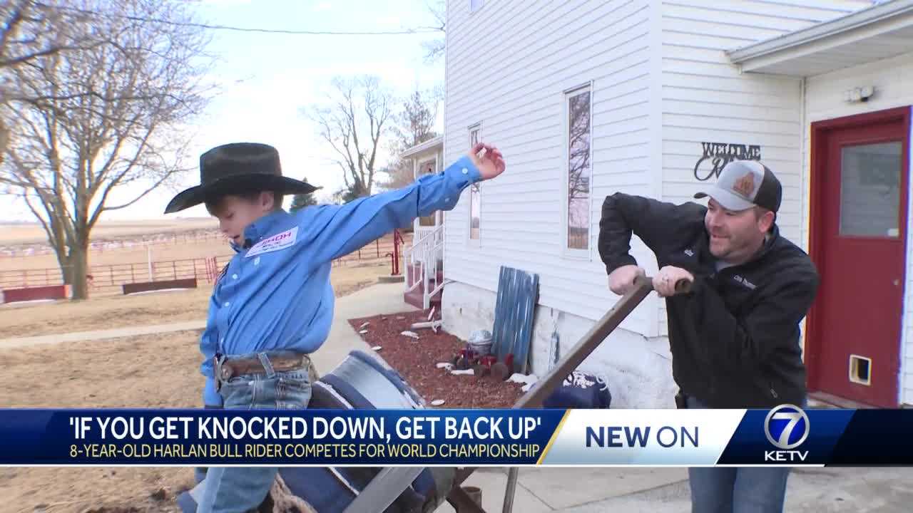 8-year-old bull riding champion competes against world's best