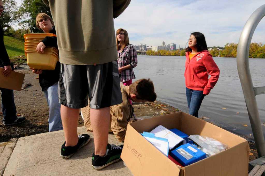 Photos: Student test the river