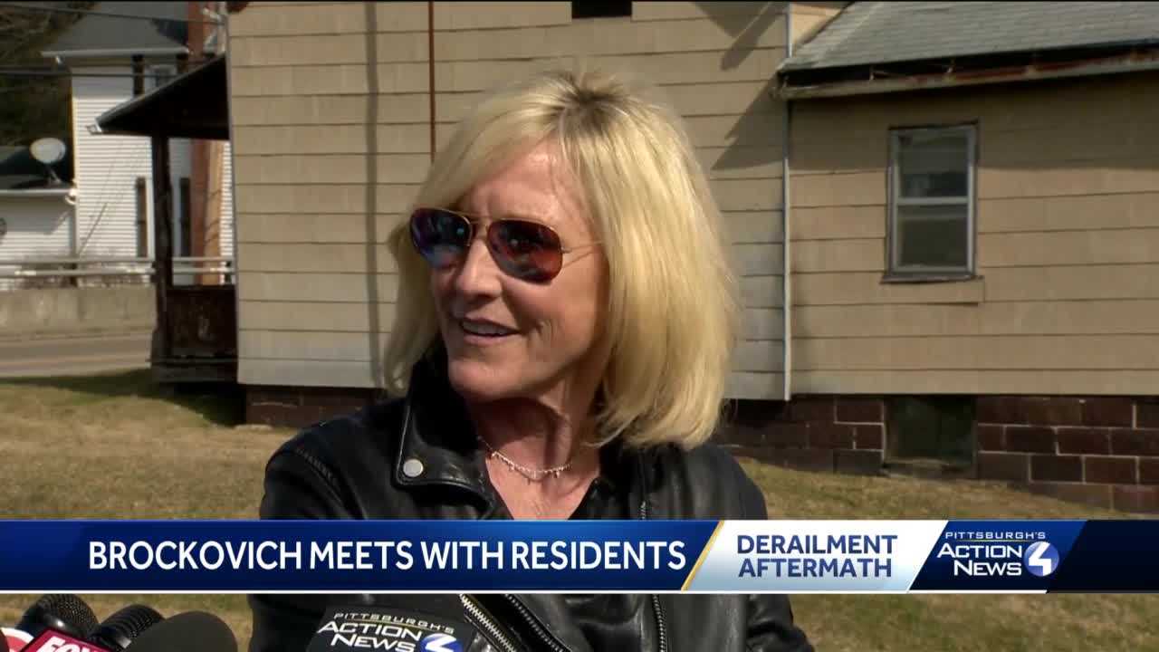 Erin Brockovich returns to site of toxic Ohio train derailment as ...