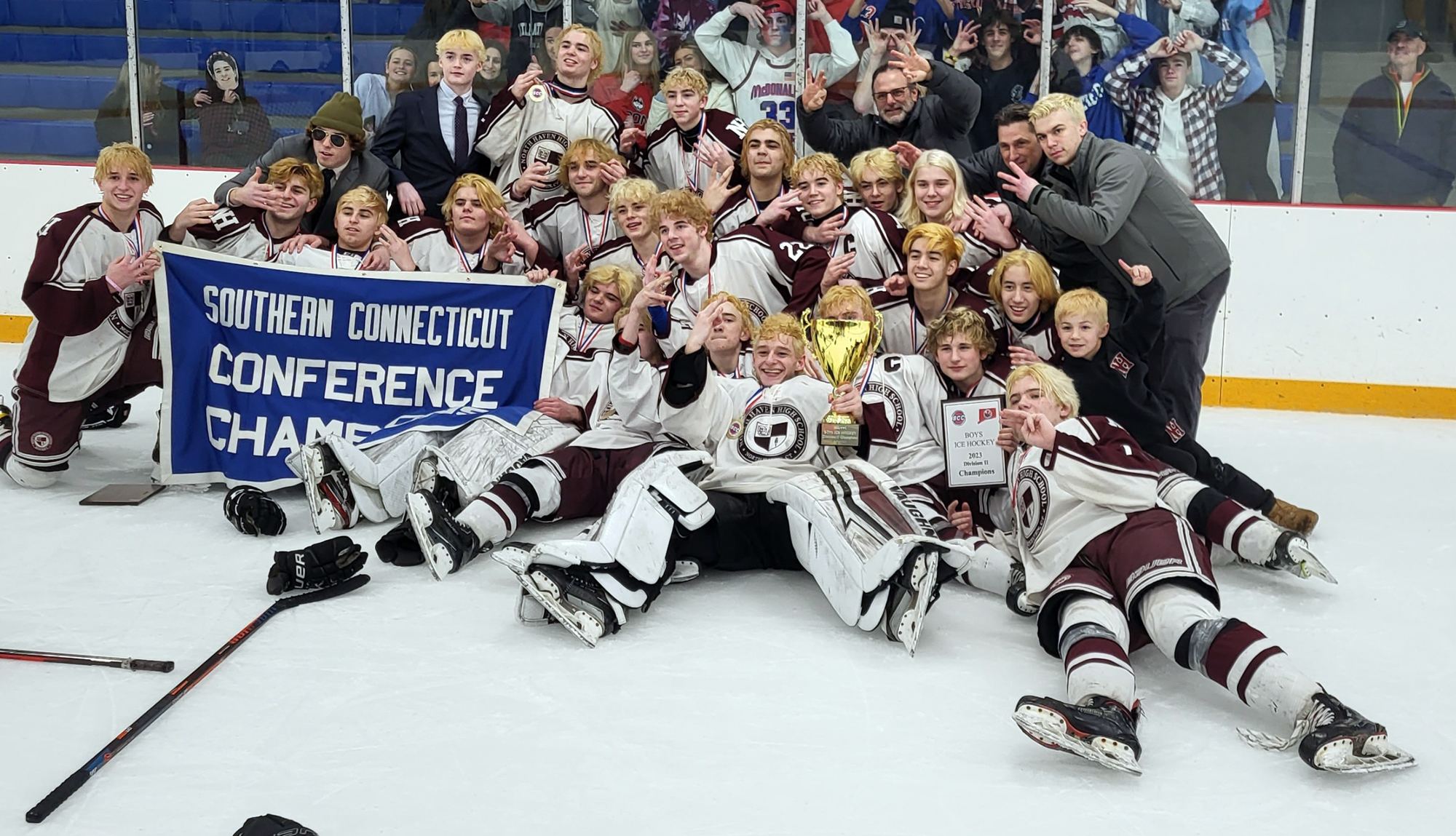 North Haven won its 3rd straight SCC/SWC Division 2 hockey title.