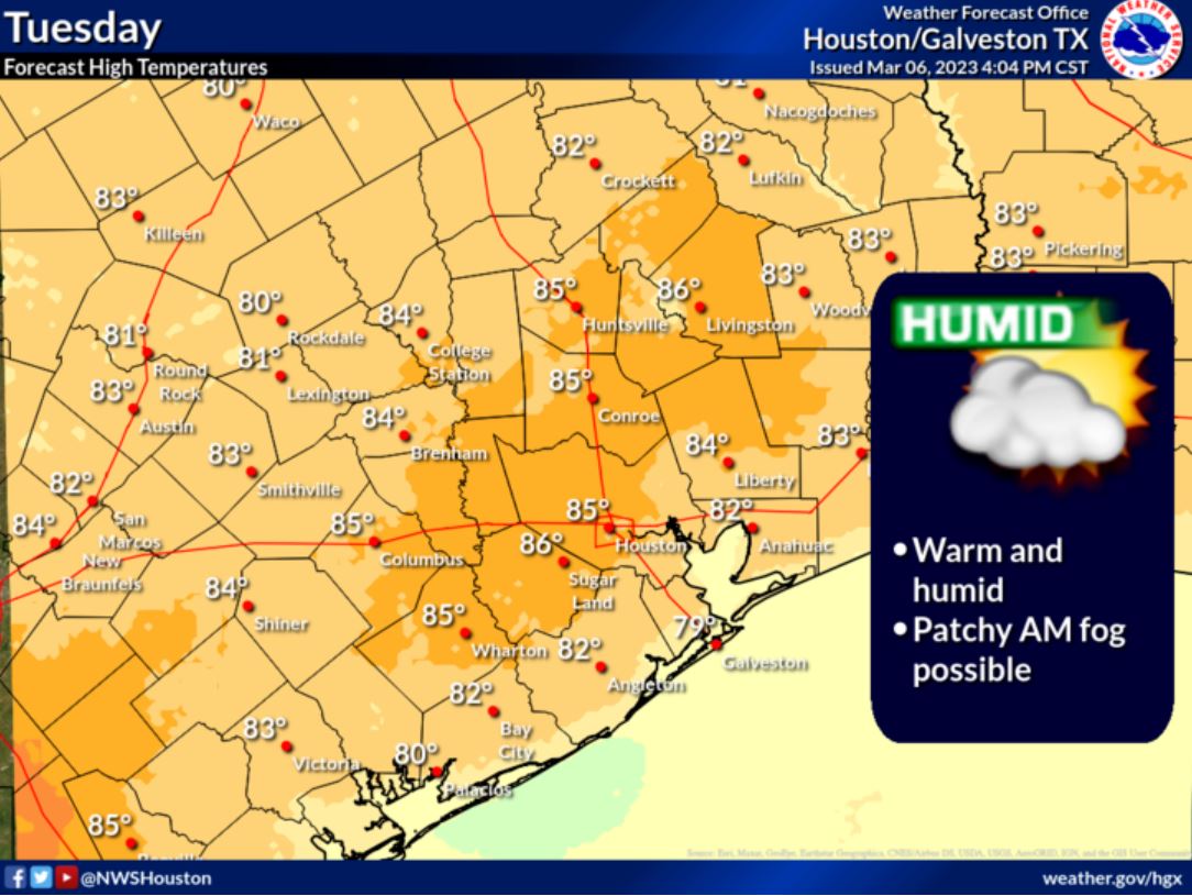 Houston weather: Warm trend to continue Tuesday