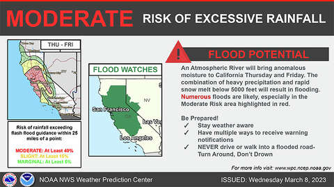Map: Where flood risk will be highest during Calif. atmospheric river