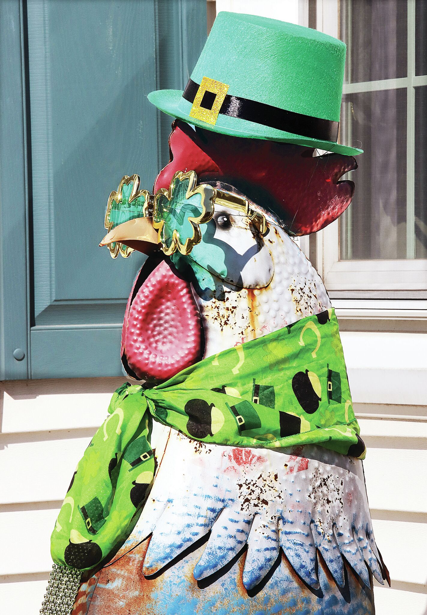 Irish rooster greets St. Patrick's Day