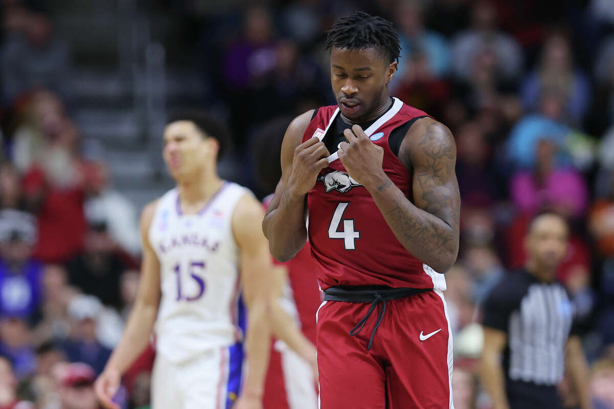 Upstart Arkansas knocks off top-seed Kansas in NCAA Tournament
