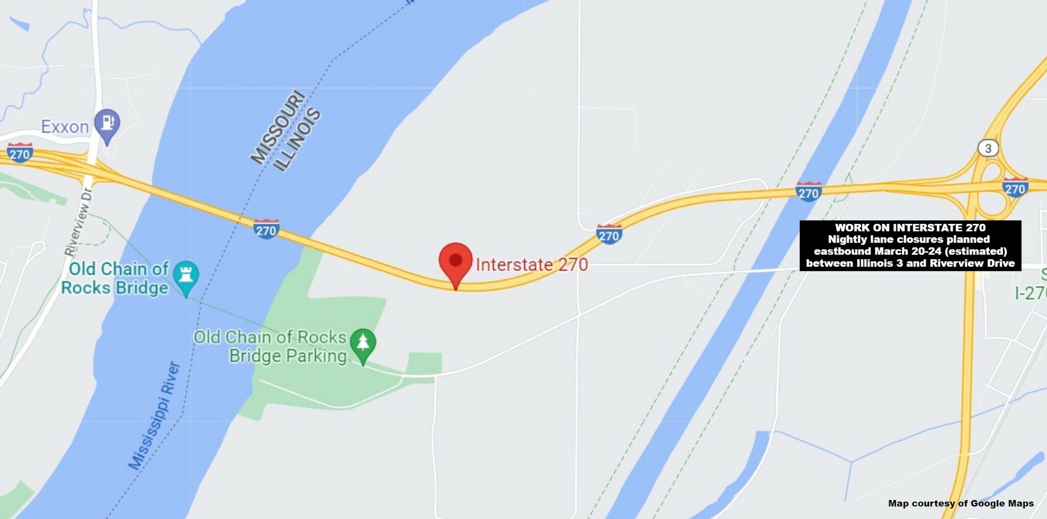 Nightly Interstate 270 pavement striping starts Monday