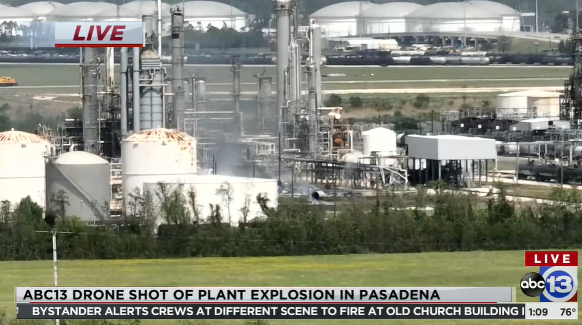 Pasadena explosion live updates: Captured on TranStar video