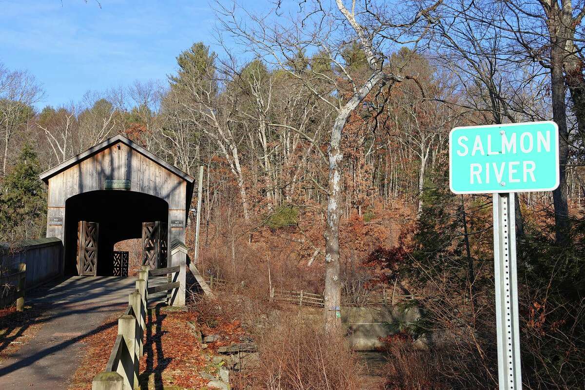 A historic covered bridge is just one of the rewards of this CT trail