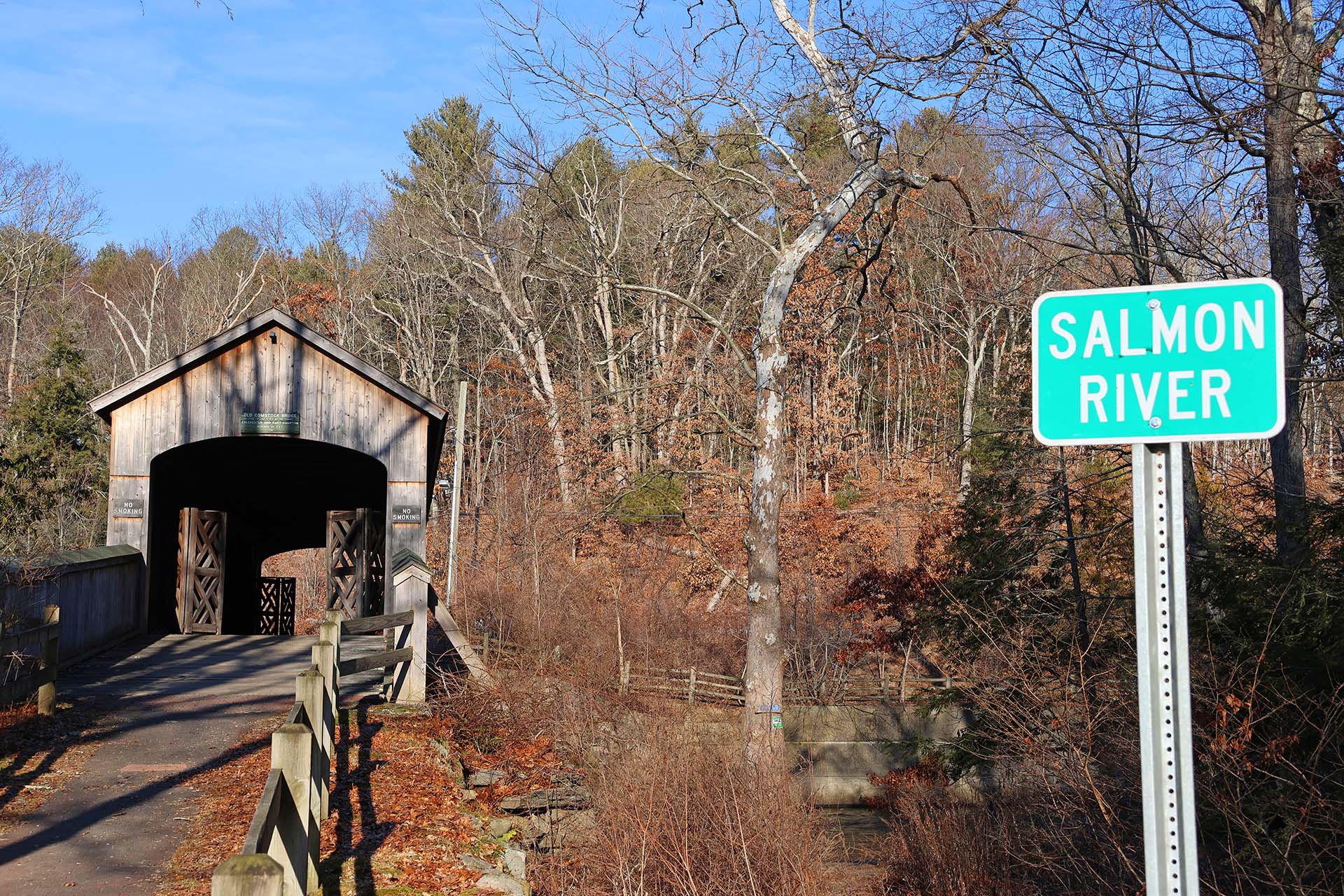 A historic covered bridge is just one of the rewards of this CT trail