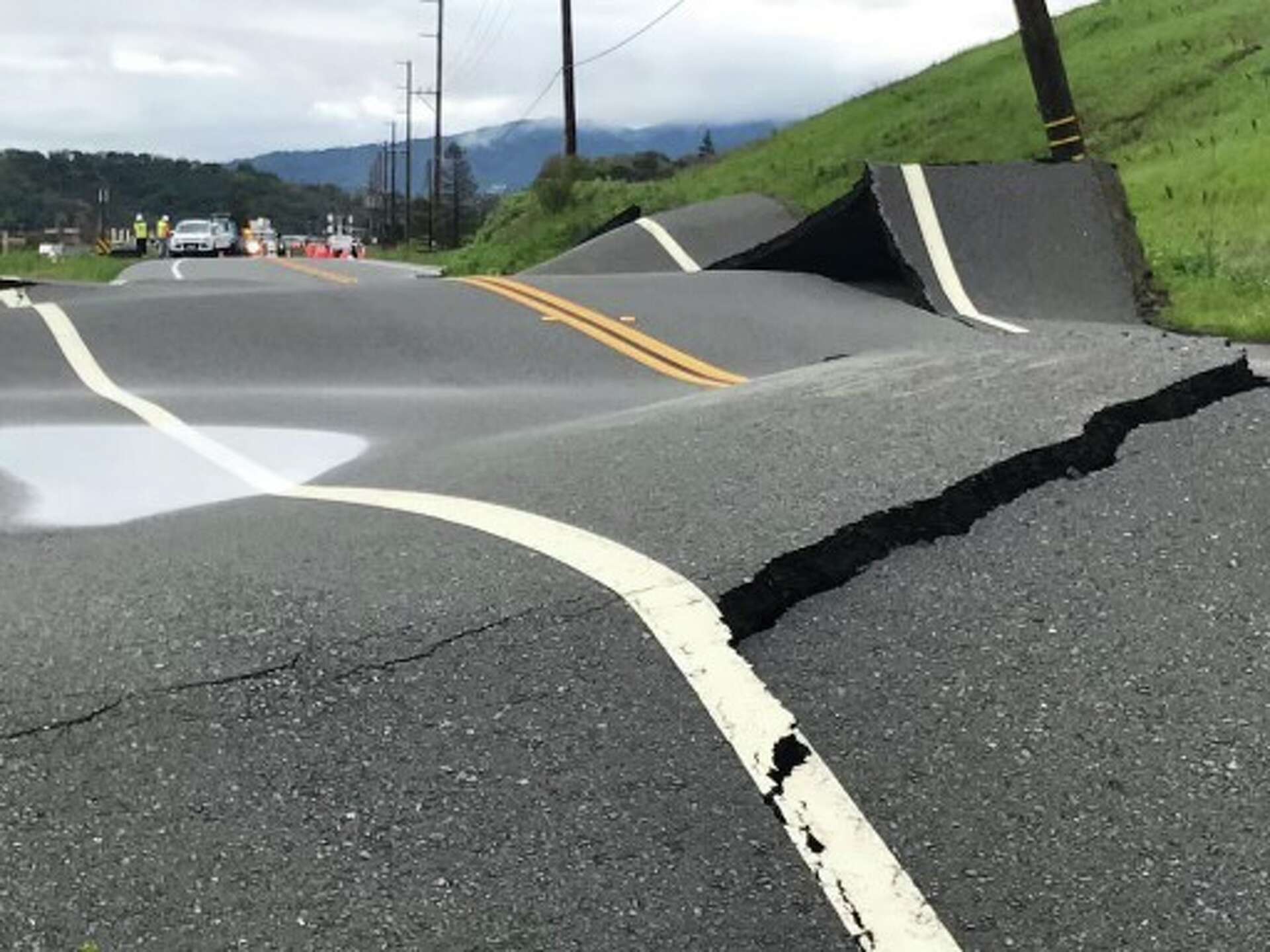 Photos: Bay Area road so warped by storm it looks like roller coaster