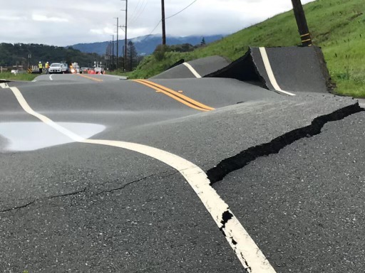 Photos: Bay Area road so warped by storm it looks like roller coaster