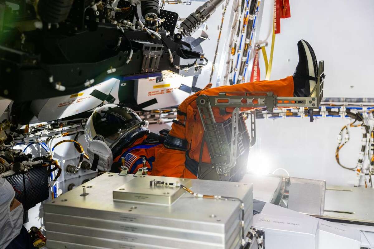 Robotic Artemis mission team member is at Johnson Space Center